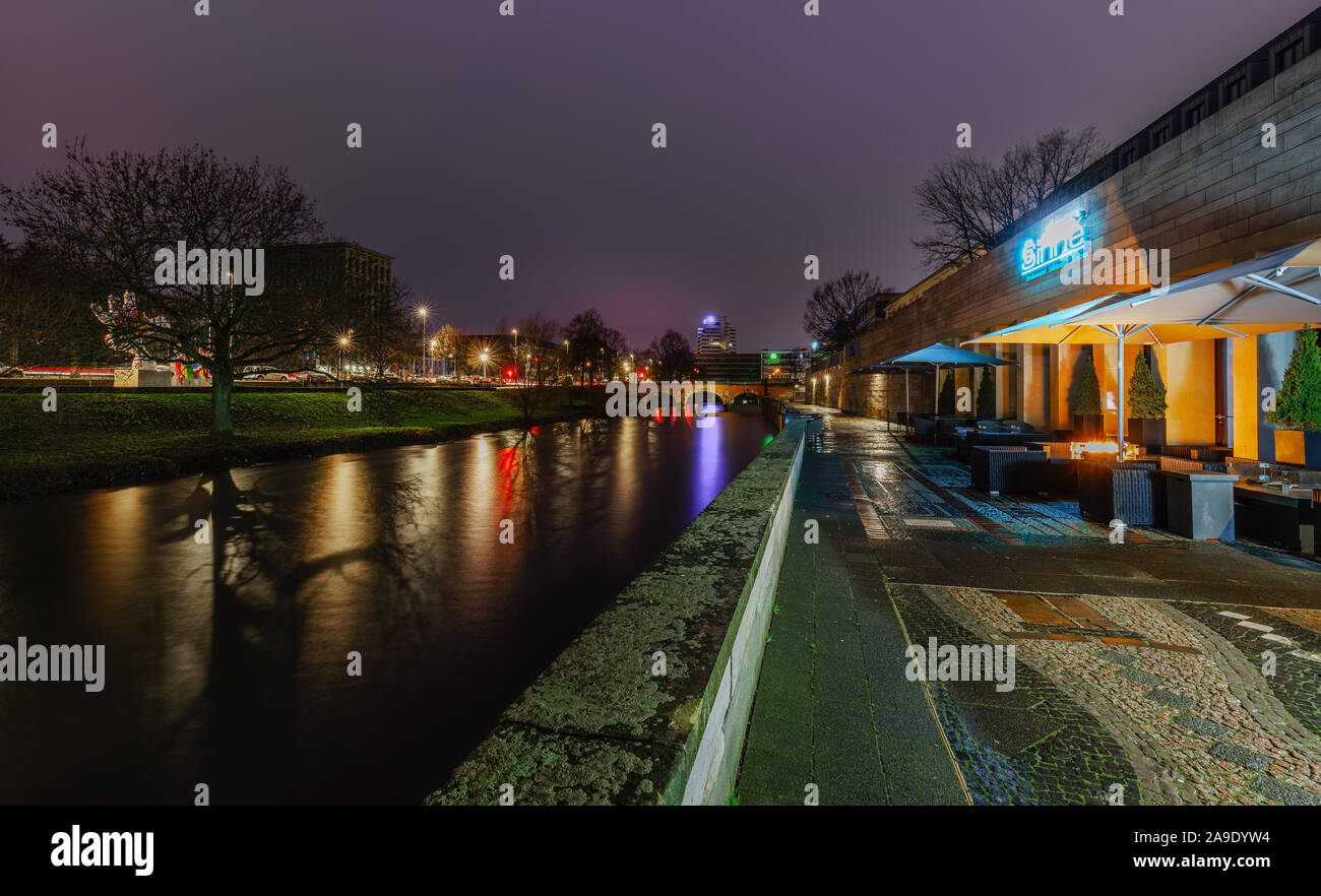 Hannover, high shore, Old Town at the river Leine Stock Photo - Alamy