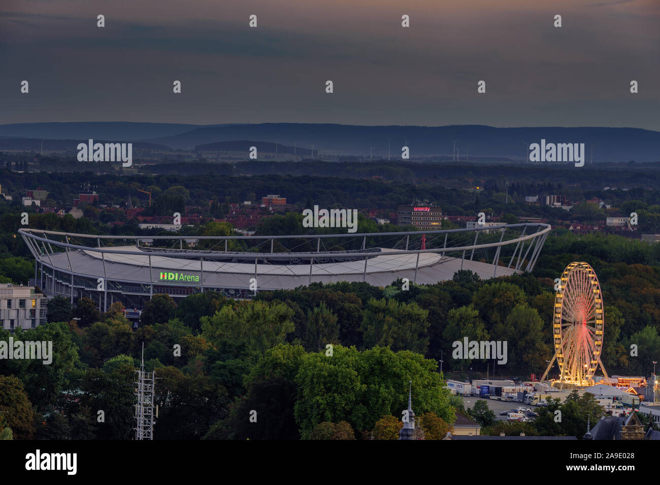 Hannover, arena HDI seen from the city hall Stock Photo - Alamy