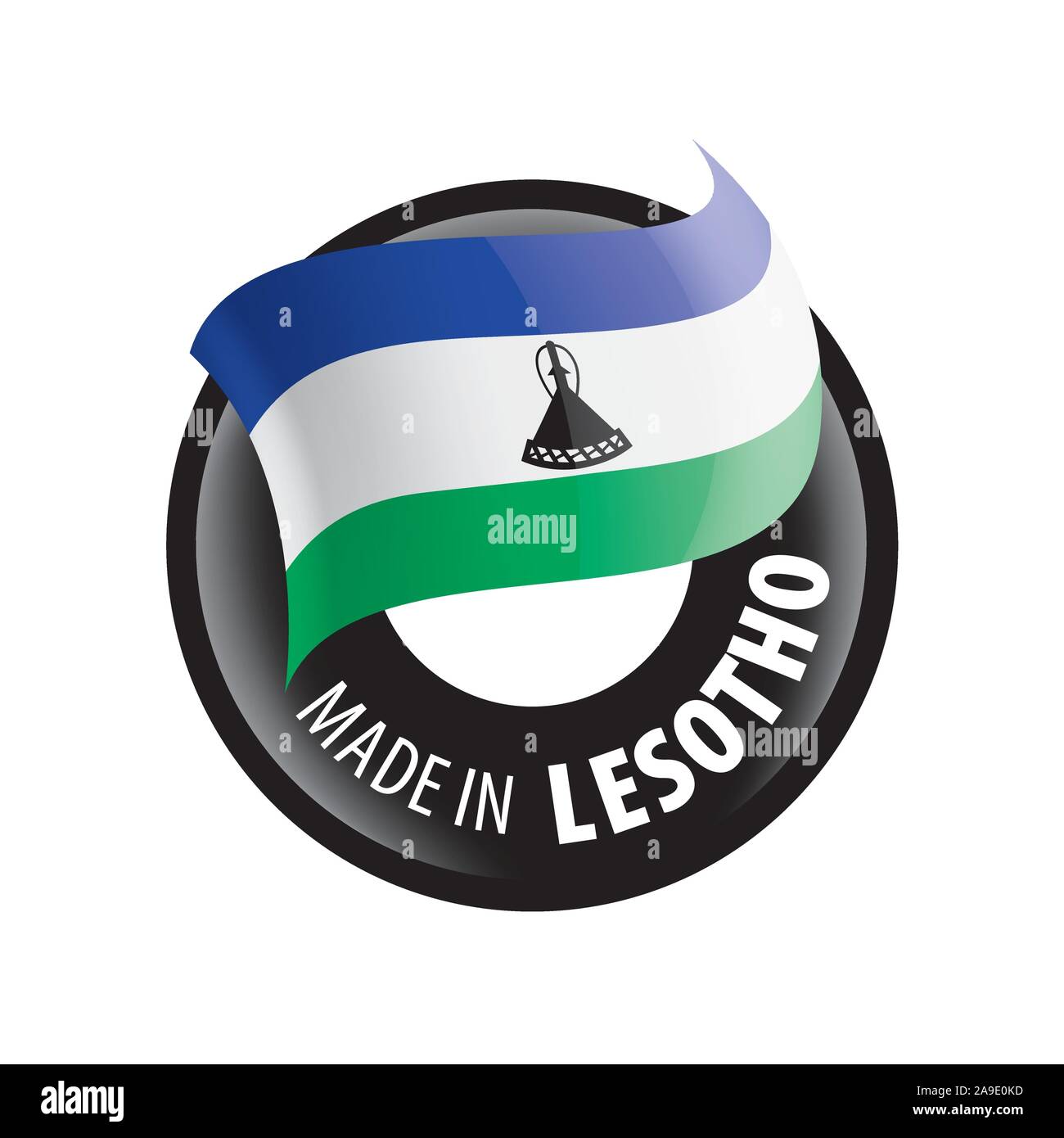 Lesotho flag, vector illustration on a white background Stock Vector ...