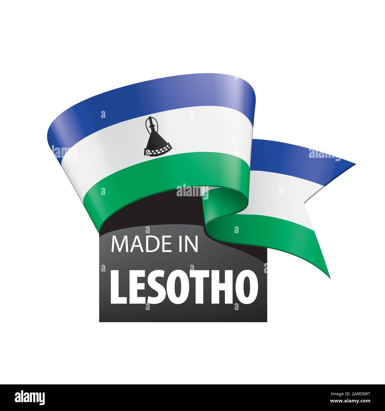 Lesotho flag, vector illustration on a white background Stock Vector ...