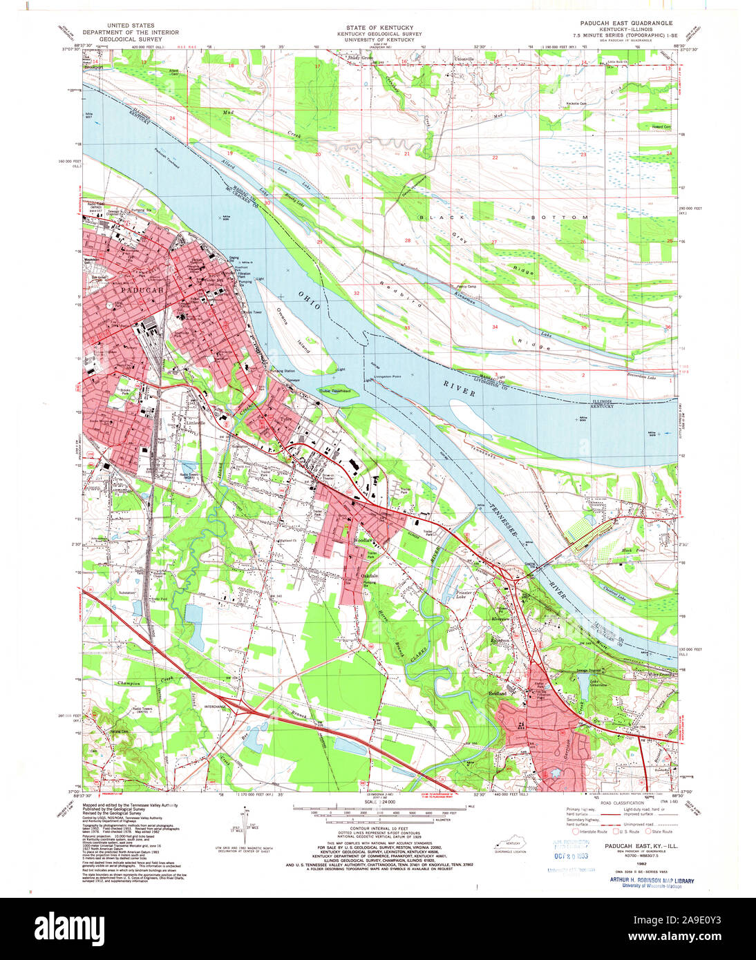 Map of paducah Cut Out Stock Images & Pictures - Alamy