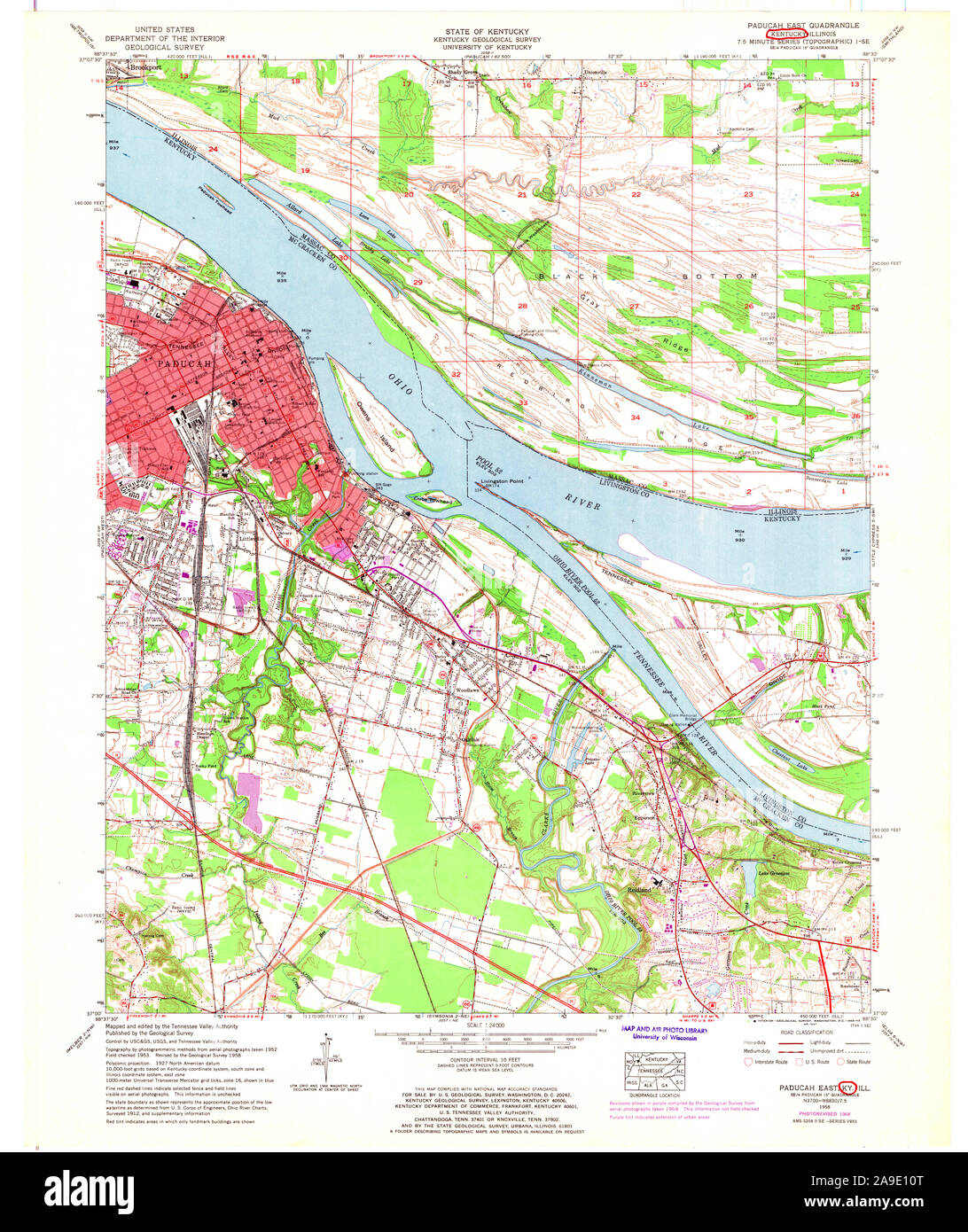 Paducah map Cut Out Stock Images & Pictures - Alamy