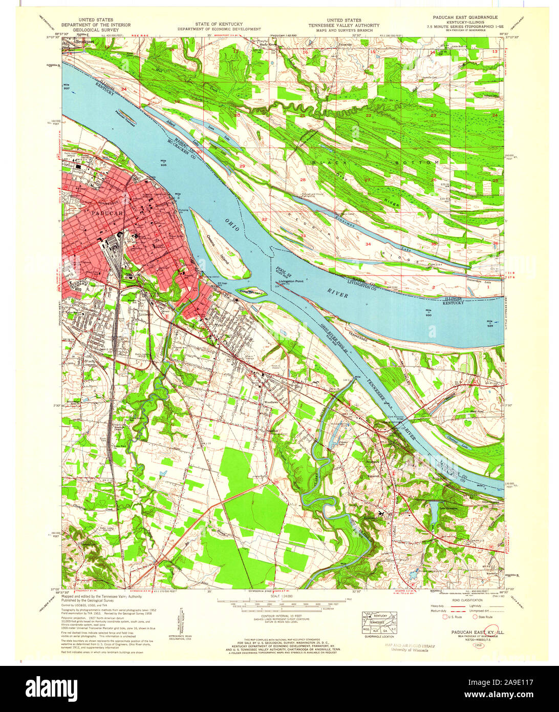 Paducah map Cut Out Stock Images & Pictures - Alamy