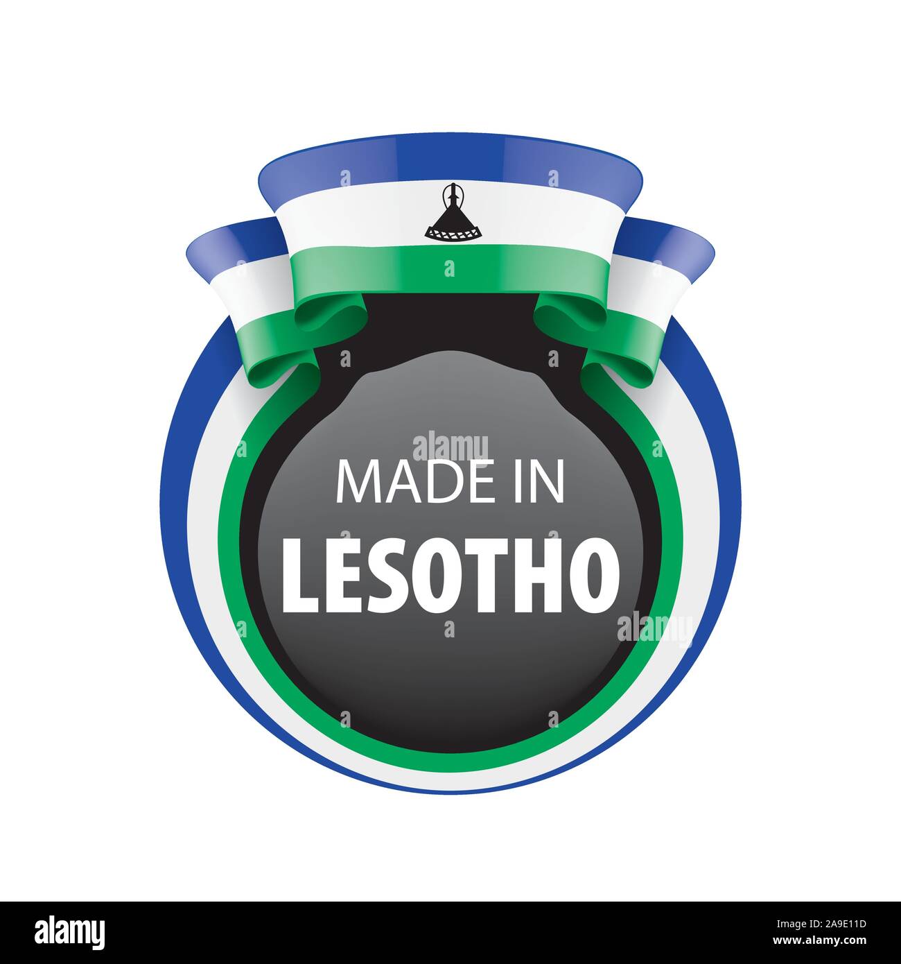 Lesotho flag, vector illustration on a white background Stock Vector ...