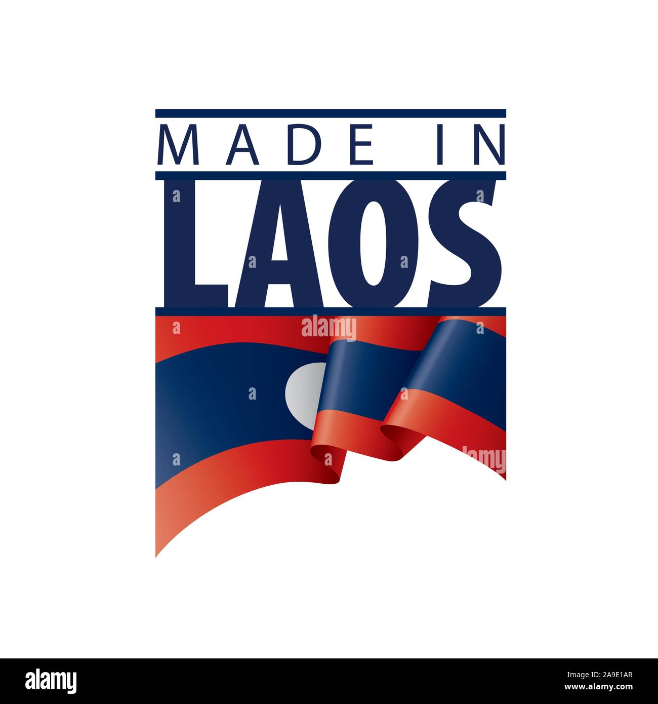 Laos flag, vector illustration on a white background Stock Vector Image ...