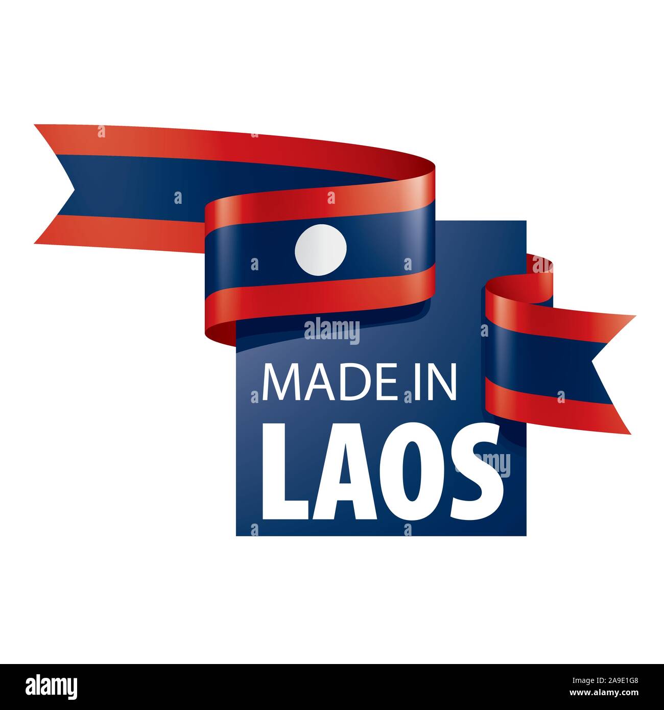 Laos flag, vector illustration on a white background Stock Vector Image ...