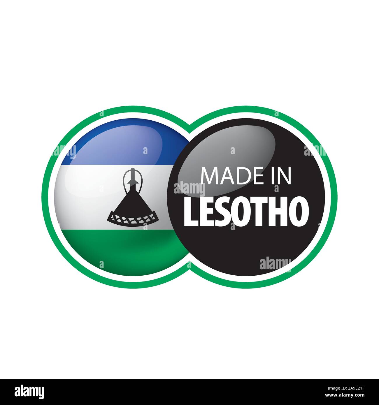 Lesotho flag, vector illustration on a white background Stock Vector ...