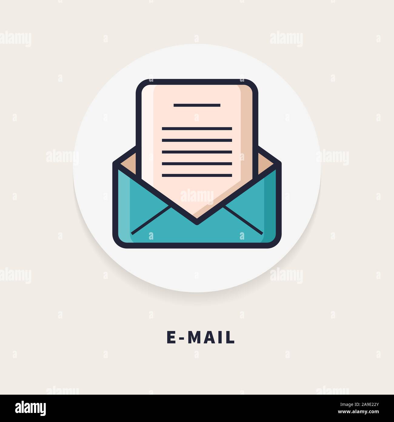 E-mail, flat design thin line banner, usage for web banners, headers ...