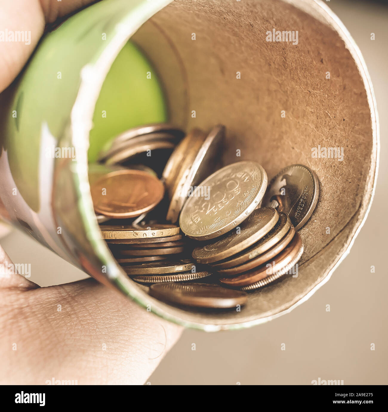 Coin Money Box Hand Not Piggy Bank High Resolution Stock Photography ...