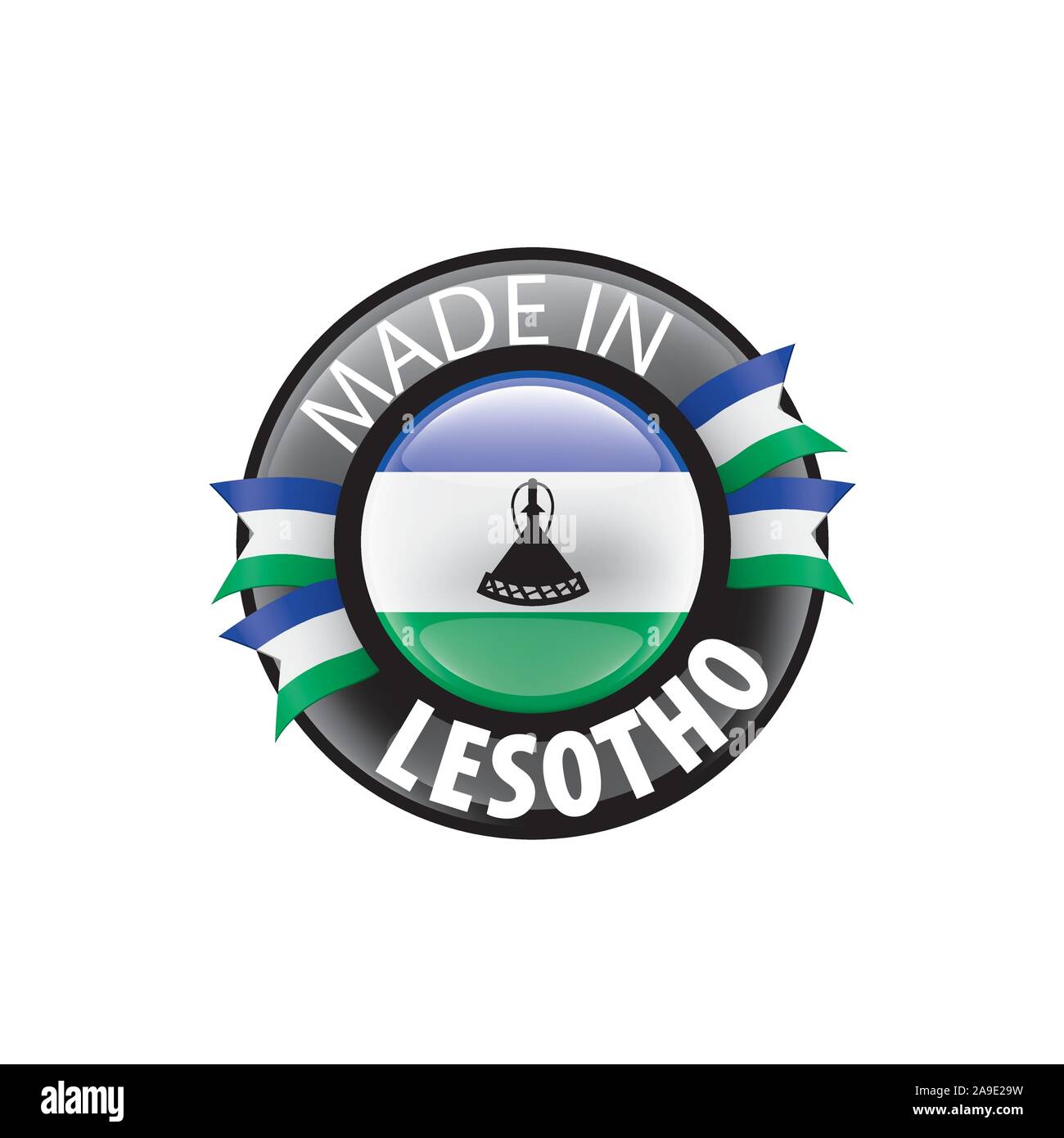 Lesotho flag, vector illustration on a white background Stock Vector ...