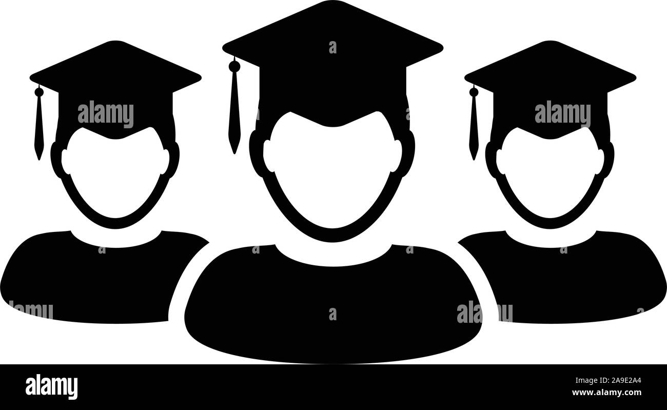 Education icon vector male group of students person profile avatar with ...