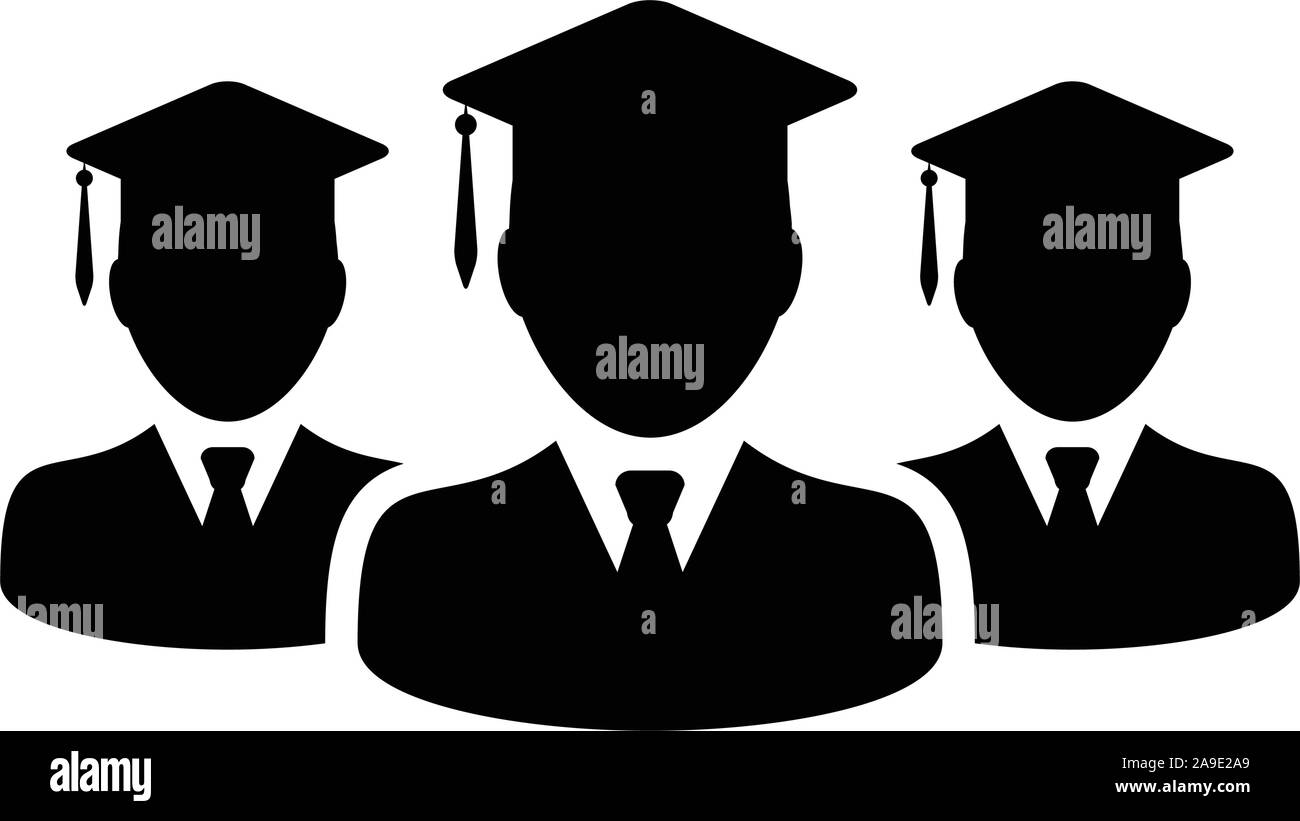 Knowledge icon vector male group of students person profile avatar with ...