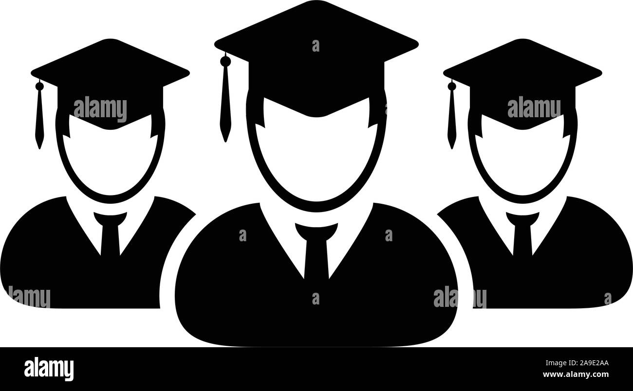 Education icon vector male group of students person profile avatar with ...