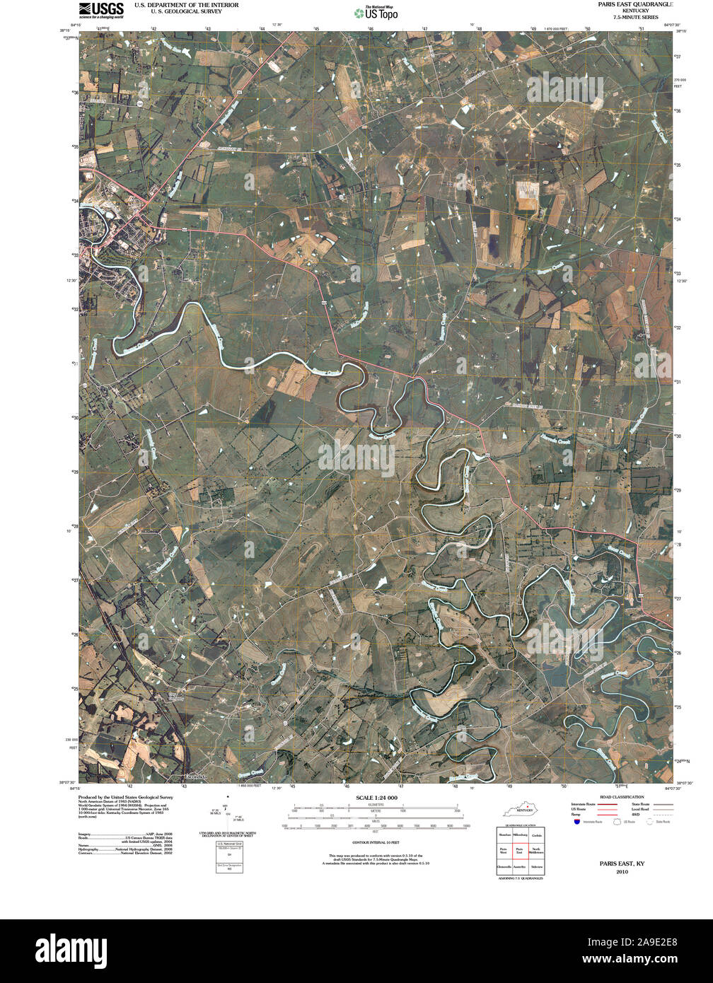 Map of paris kentucky hi-res stock photography and images - Alamy