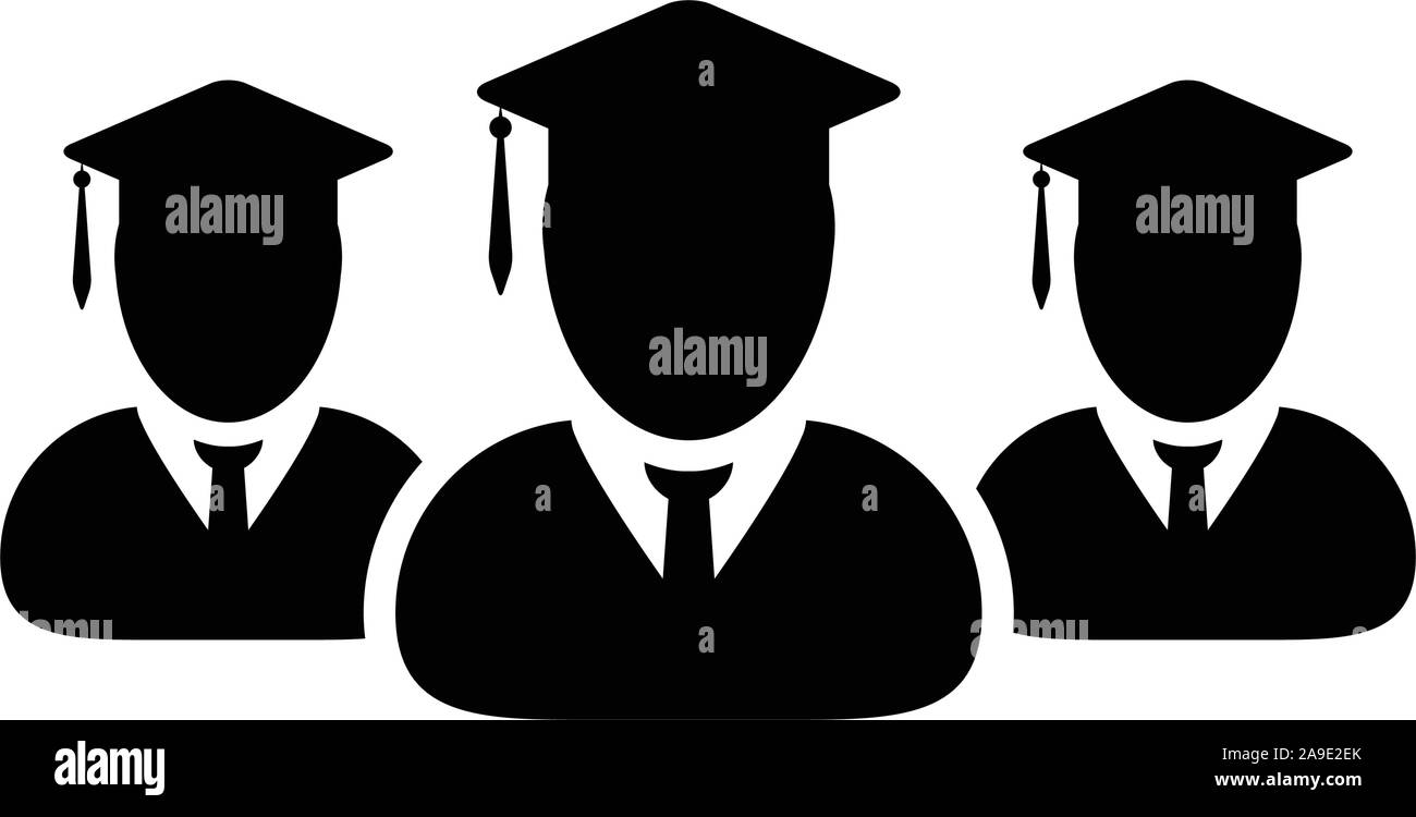 School icon vector male group of students person profile avatar with ...