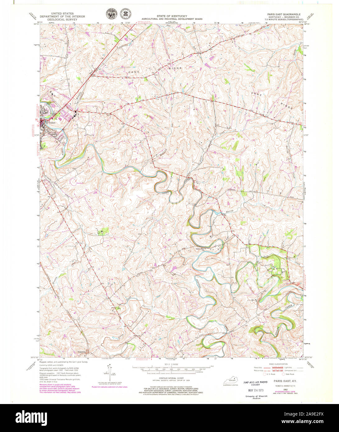 Map of paris kentucky hi-res stock photography and images - Alamy