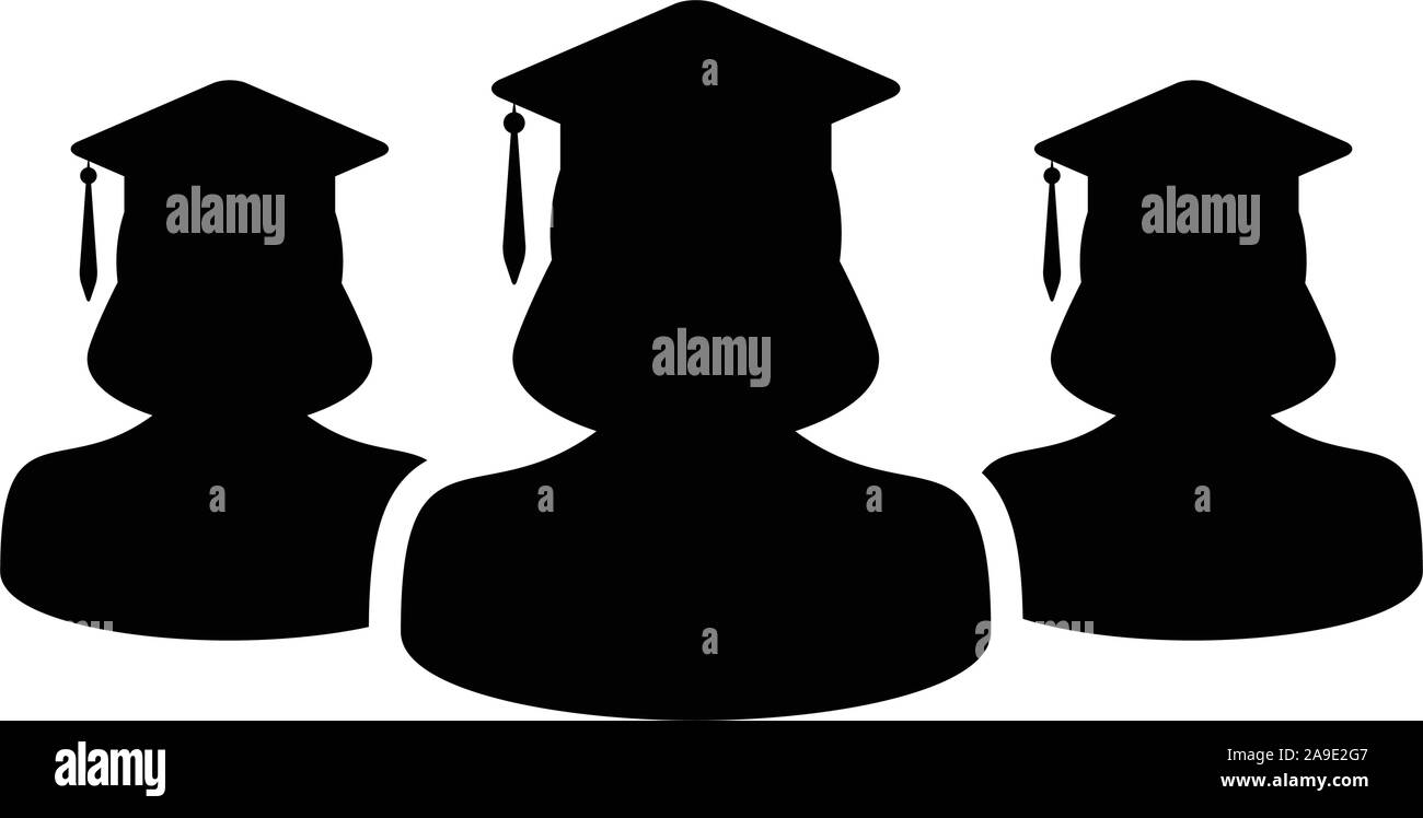 Academic icon vector female group of students person profile avatar ...