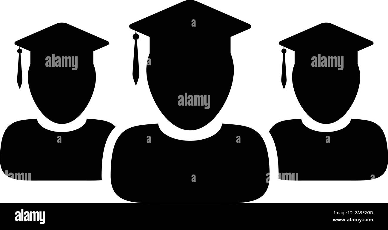 Learning icon vector male group of students person profile avatar with ...