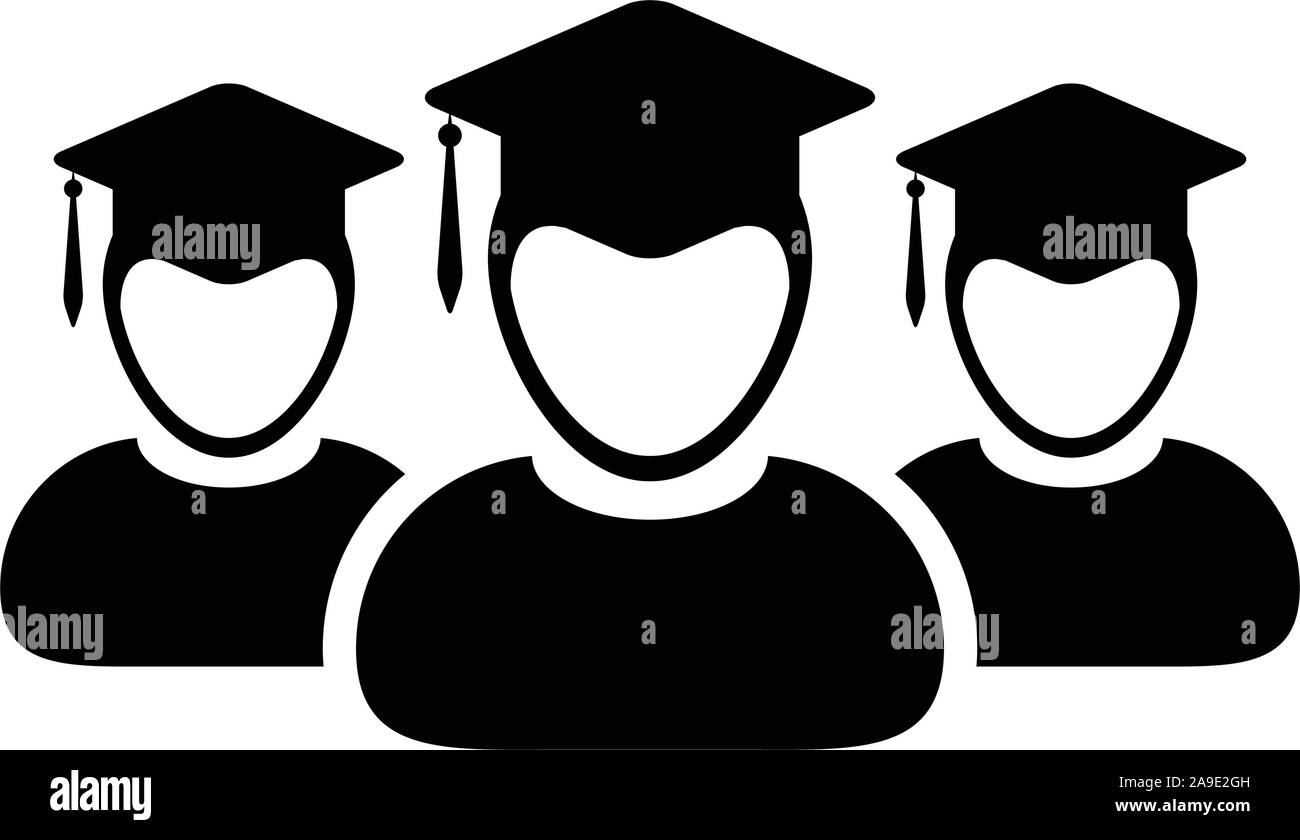 University icon vector male group of students person profile avatar ...