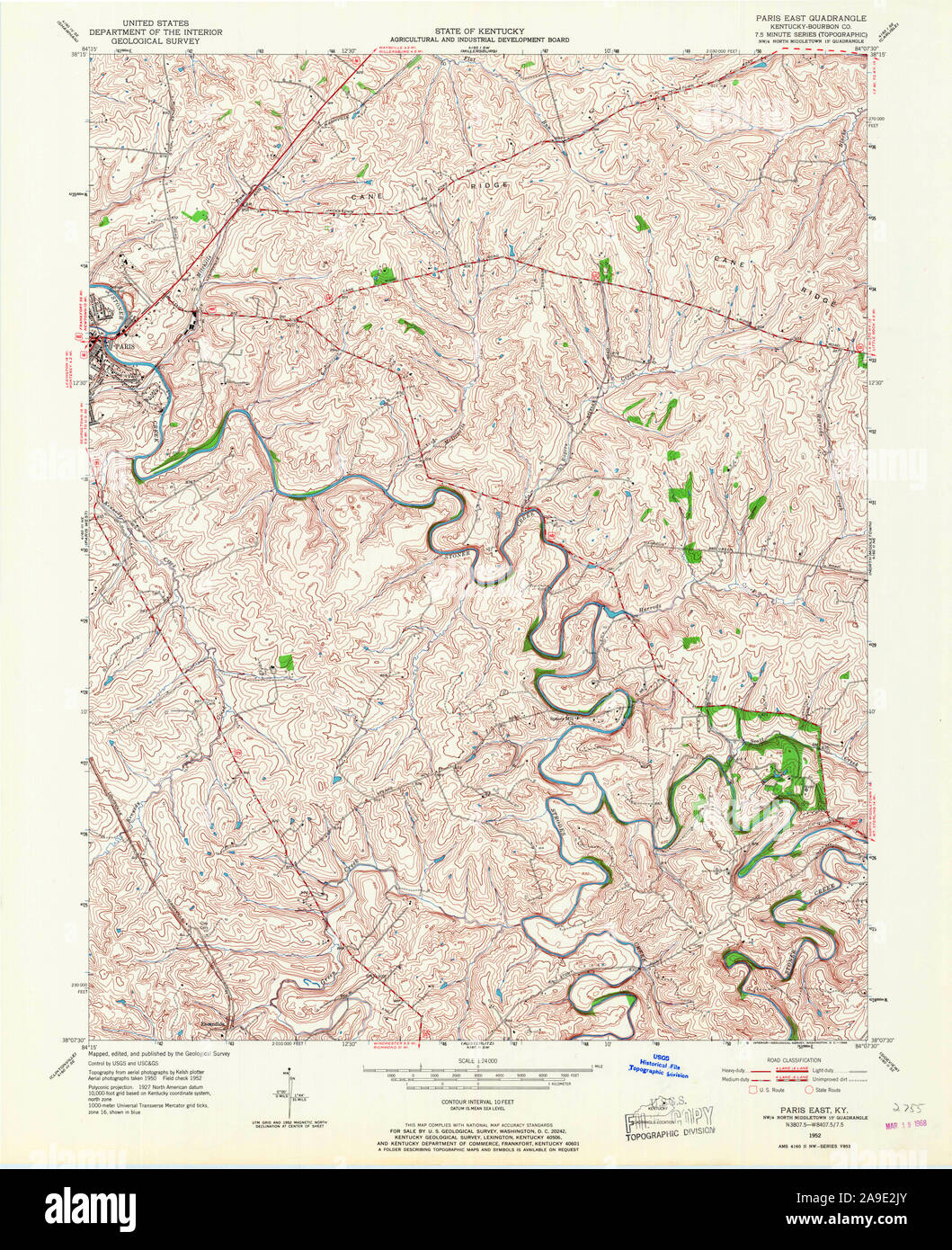 Map of paris kentucky hi-res stock photography and images - Alamy