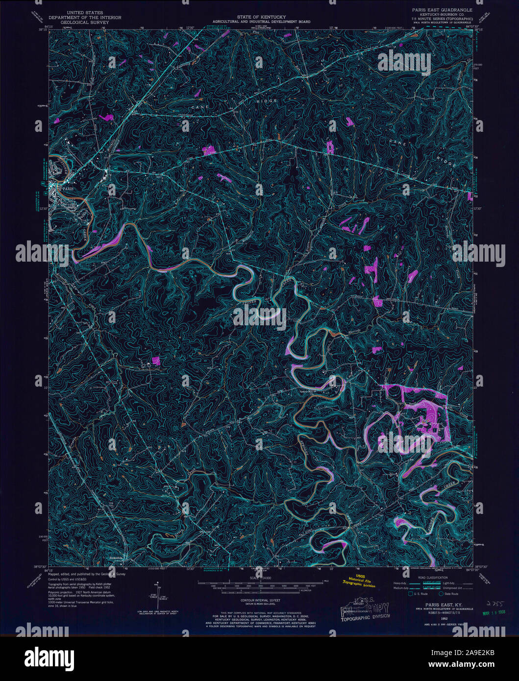 Map of paris kentucky hi-res stock photography and images - Alamy