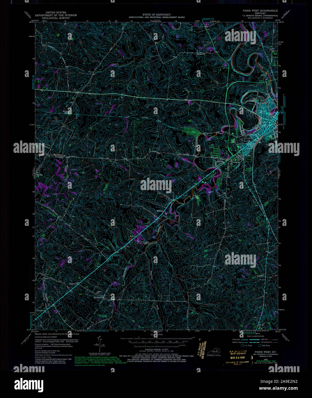 Map of paris kentucky hi-res stock photography and images - Alamy