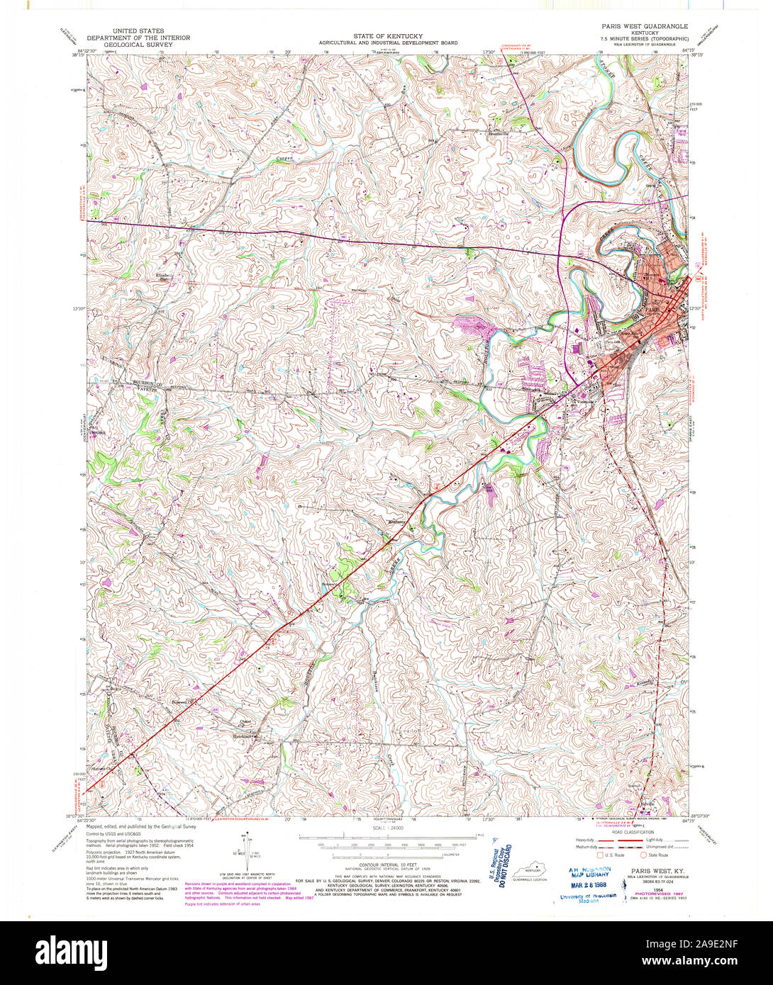 Map of paris kentucky hi-res stock photography and images - Alamy