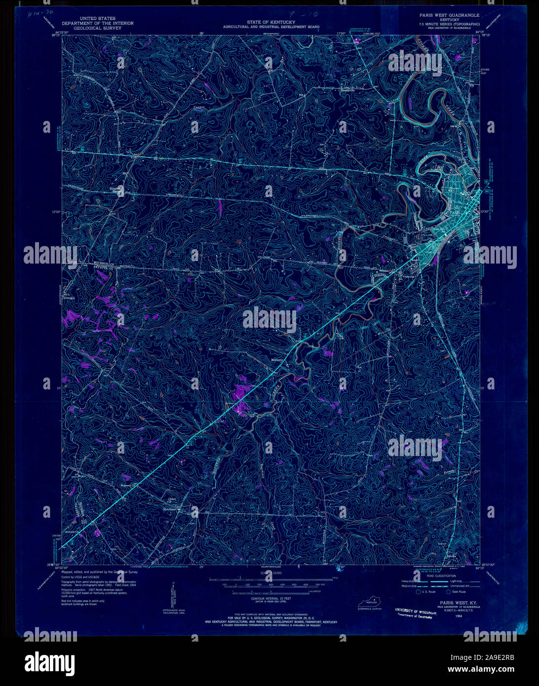 Map of paris kentucky hi-res stock photography and images - Alamy