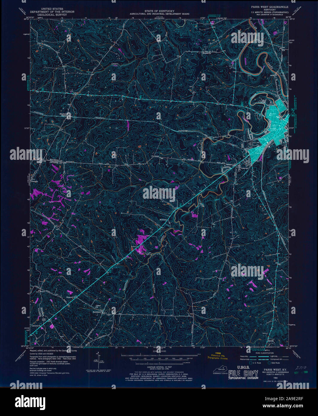 Map of paris kentucky hi-res stock photography and images - Alamy