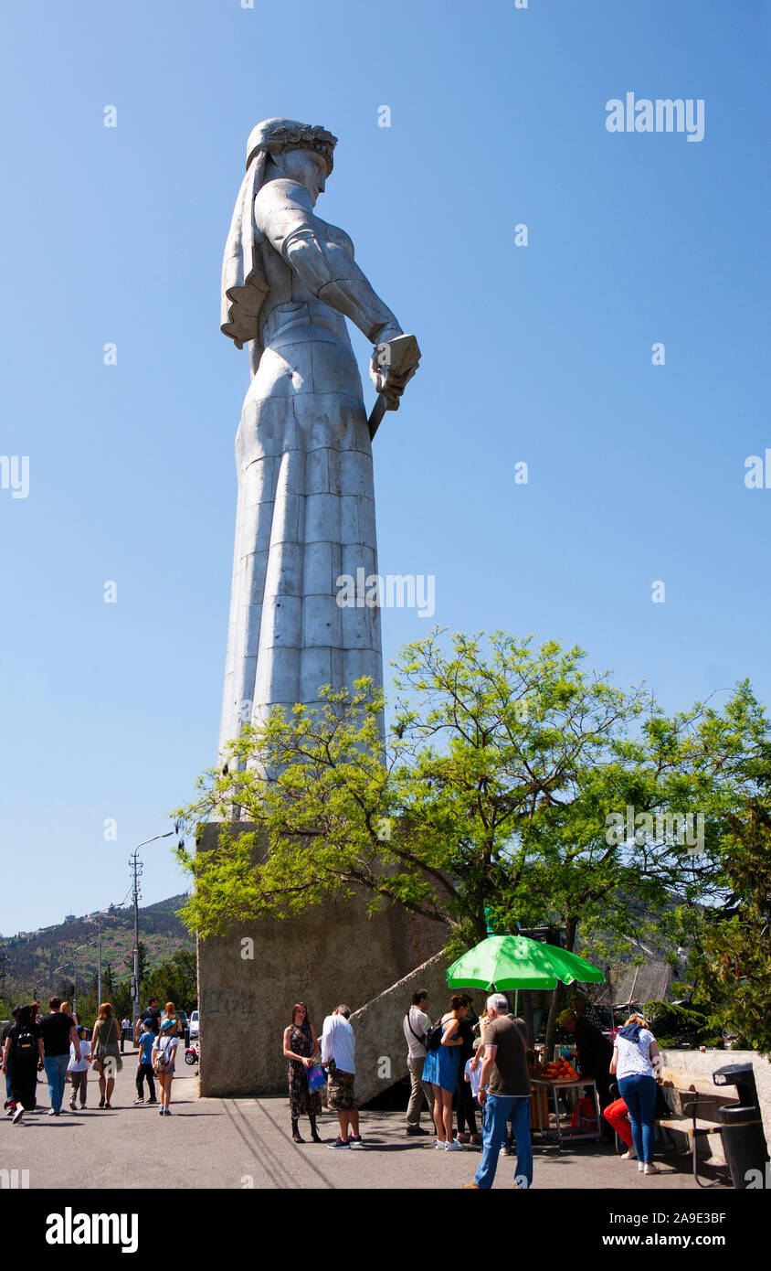 Georgia, Tiflis, statue Kartlis Deda the mother of Georgia, monument ...