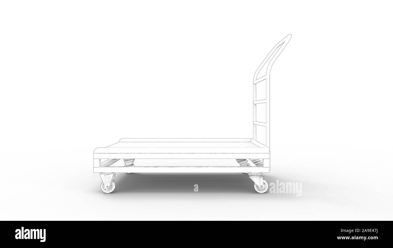 3d rendering of a push cart isolated in studio background Stock Photo ...