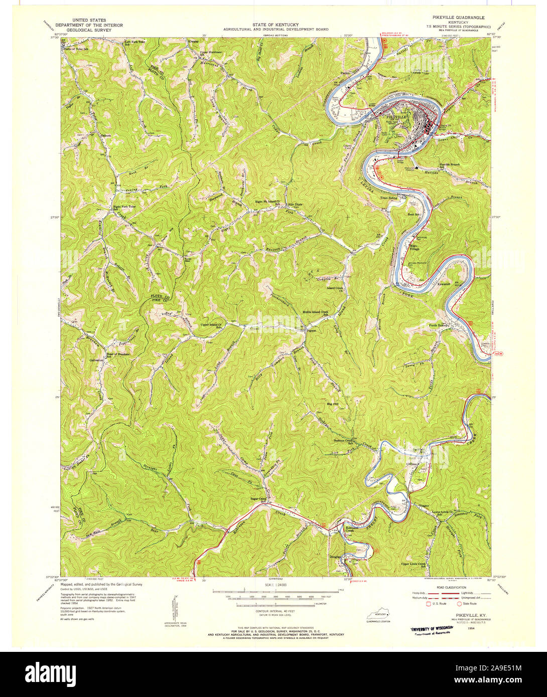 Pikeville map hi-res stock photography and images - Alamy