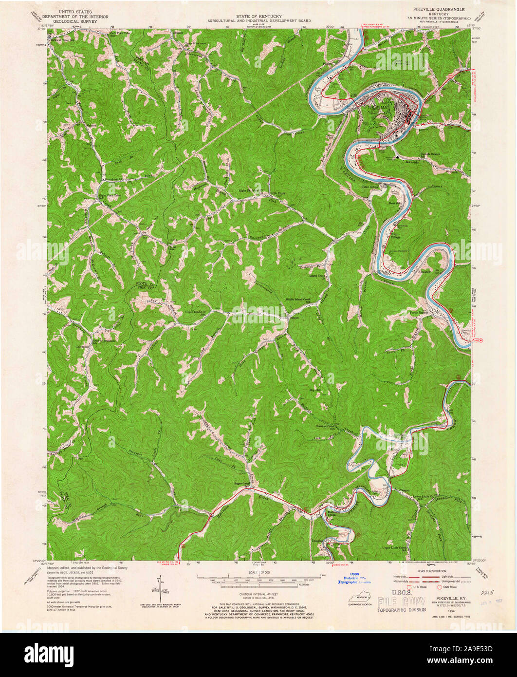 Map of pikeville hi-res stock photography and images - Alamy