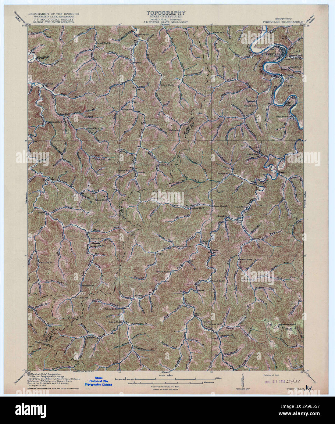 1916 kentucky map hi-res stock photography and images - Alamy