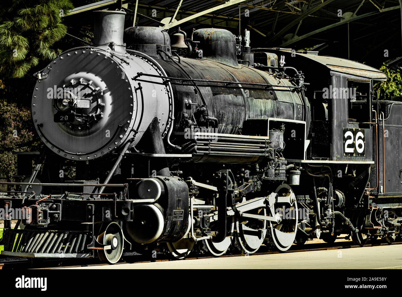 Travel Town Steam Locomotive Museum, Los Angeles, CA, USA Stock Photo ...