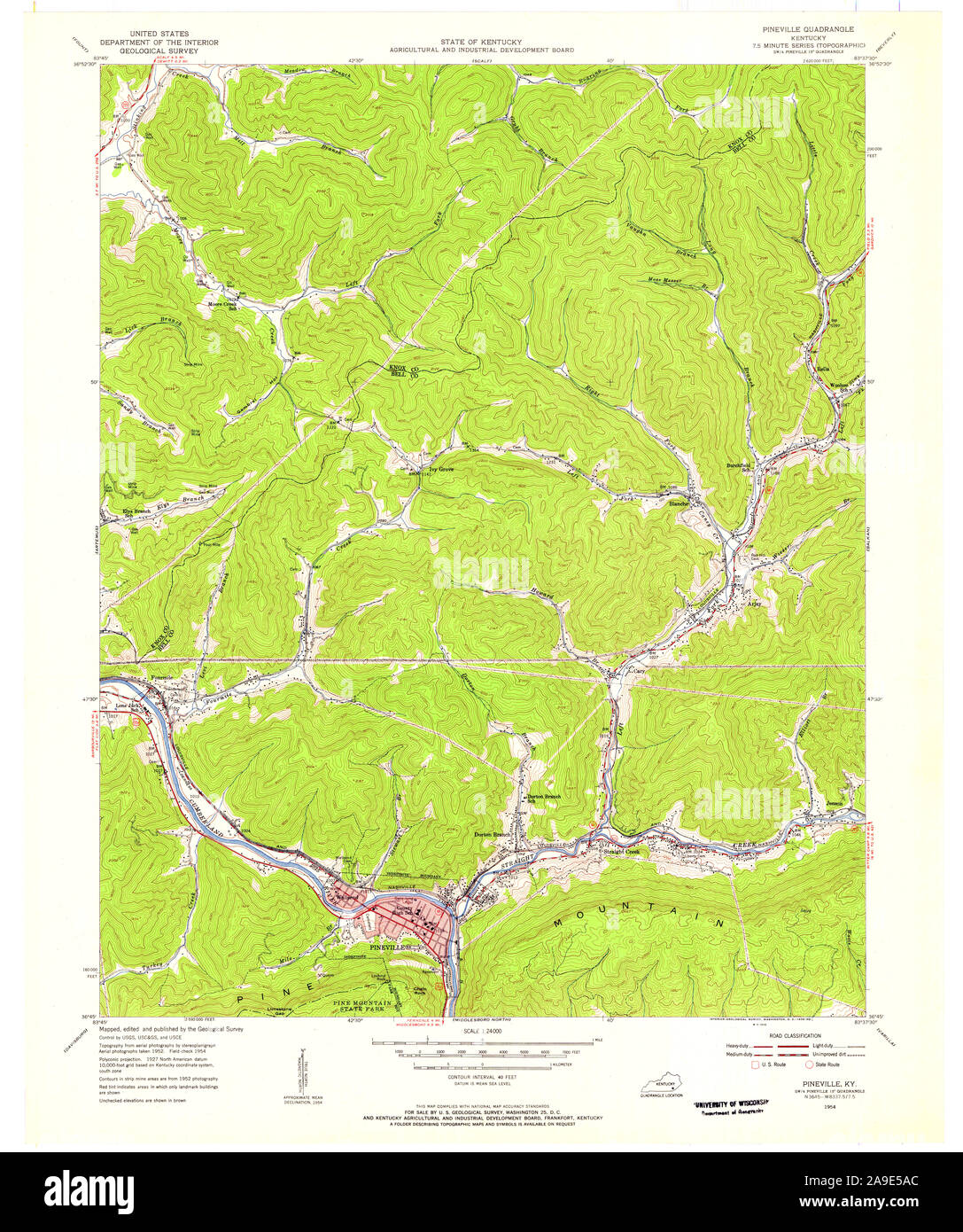 Pineville map hi-res stock photography and images - Alamy