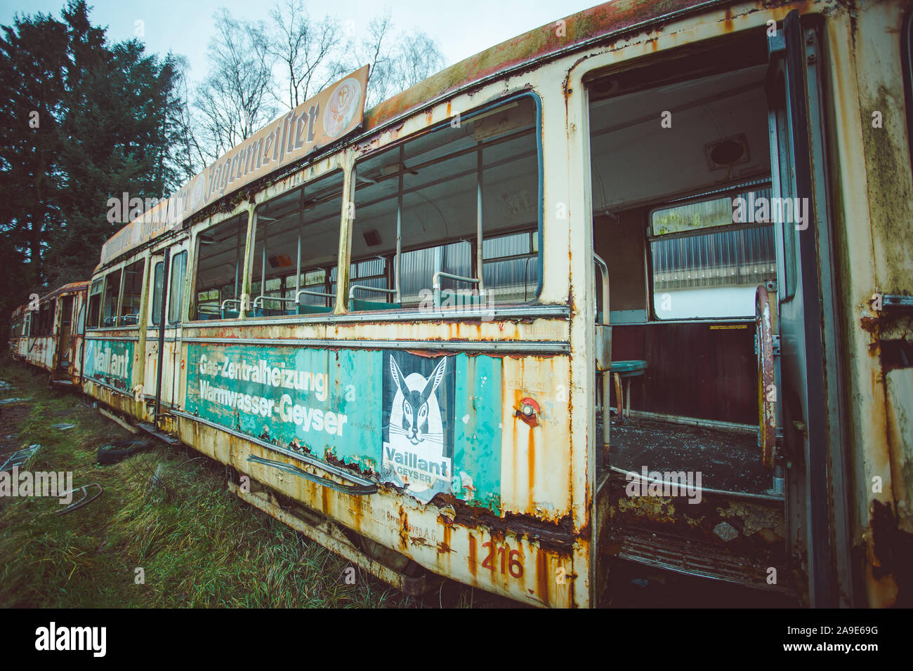 Old rusty trams hi-res stock photography and images - Alamy