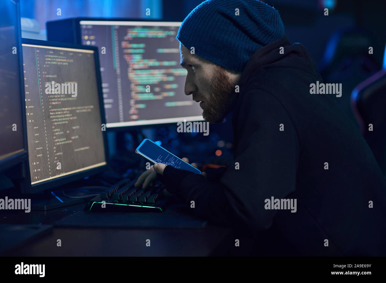 Hacker programmer coding system late hi-res stock photography and ...