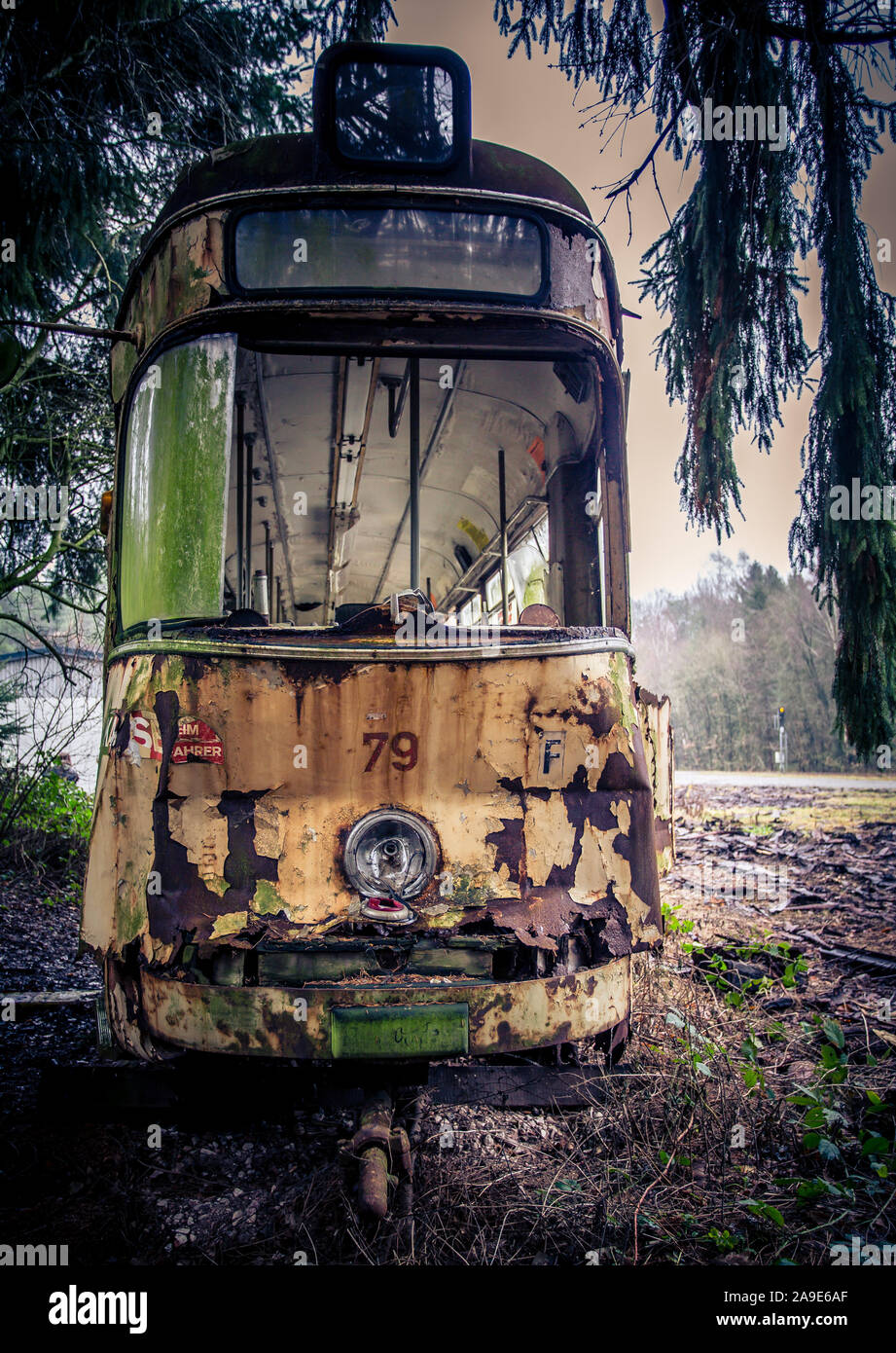 Old rusty trams hi-res stock photography and images - Alamy