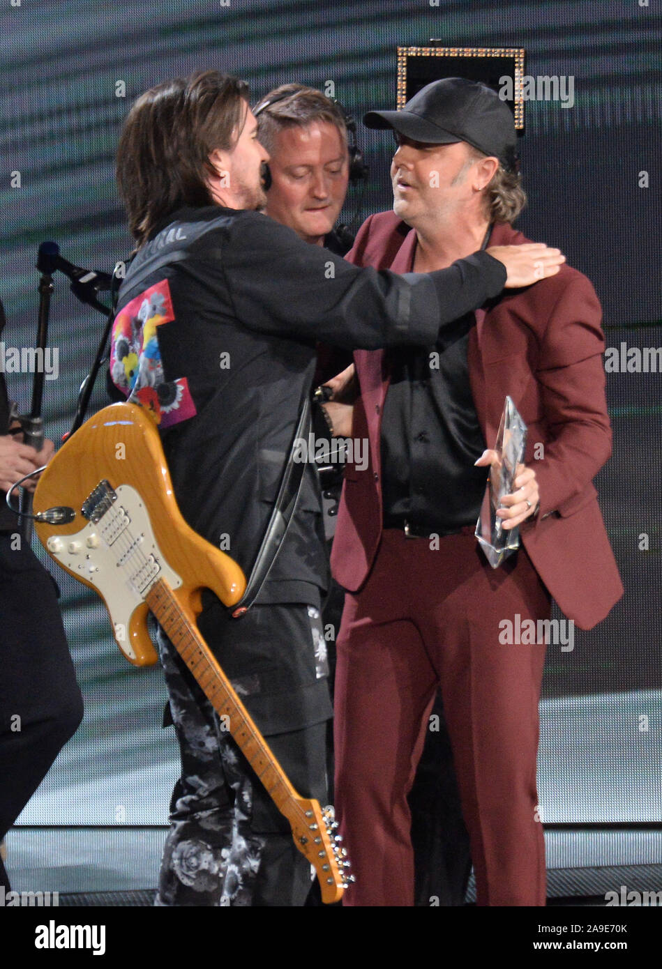 Las Vegas, United States. 14th Nov, 2019. Juanes accepts his Person of ...