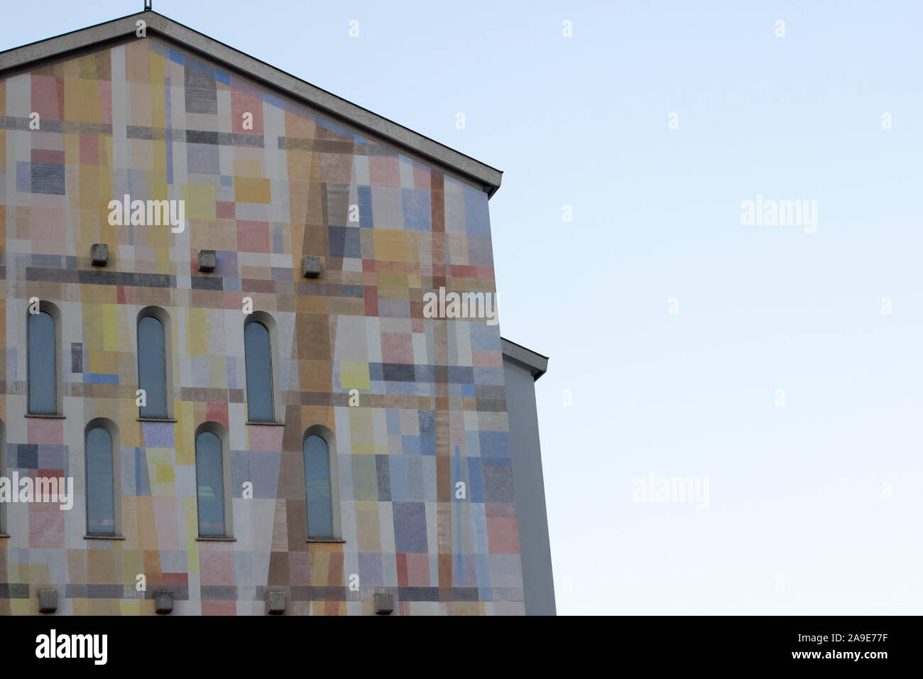 Coloured church in Bolzano Stock Photo - Alamy