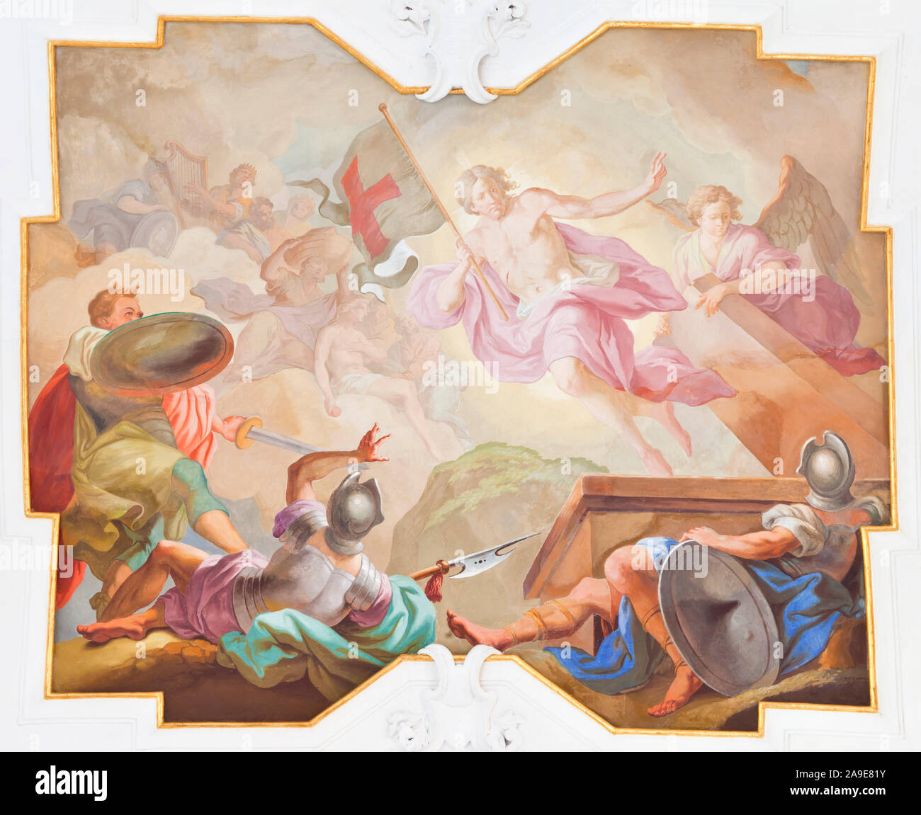 An image of a beautiful religious fresco in Ochsenhausen Germany Stock ...