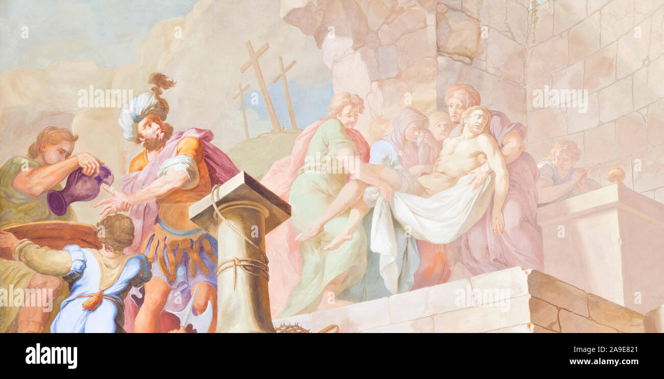 An image of a beautiful religious fresco in Ochsenhausen Germany Stock ...