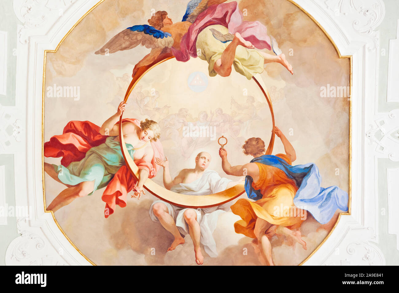 An image of a beautiful religious fresco in Ochsenhausen Germany Stock ...