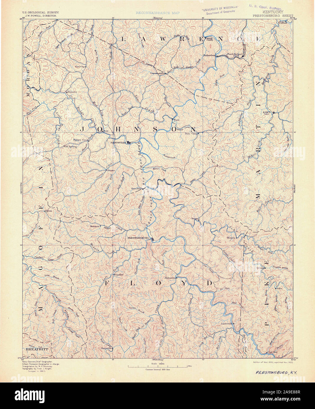 Map of prestonsburg hi-res stock photography and images - Alamy