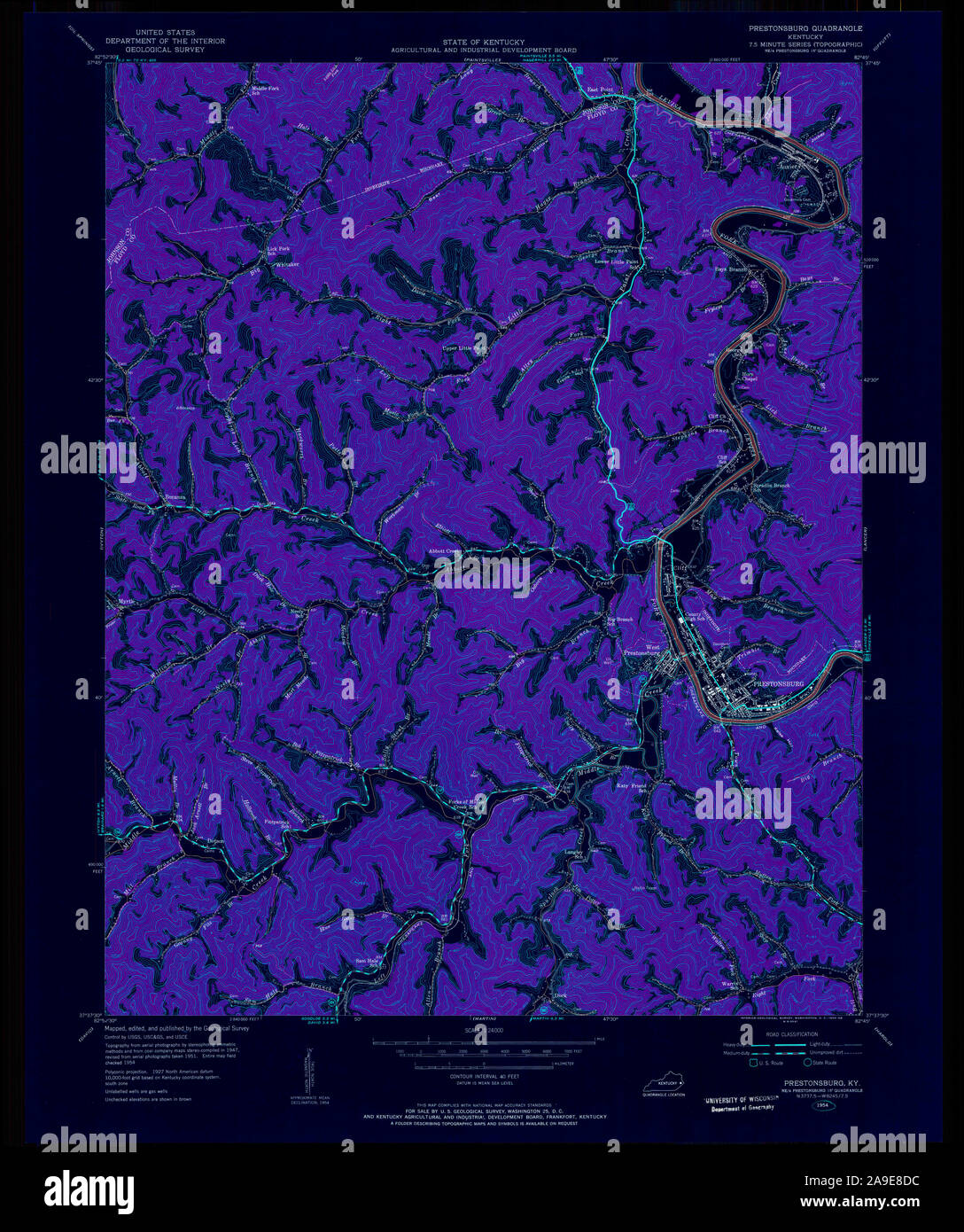 Map of prestonsburg hi-res stock photography and images - Alamy