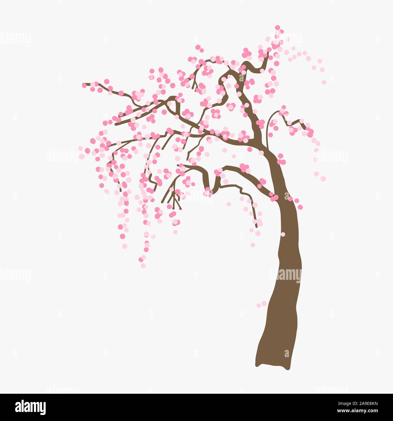 illustration of blooming pink sakura Stock Vector Image & Art - Alamy