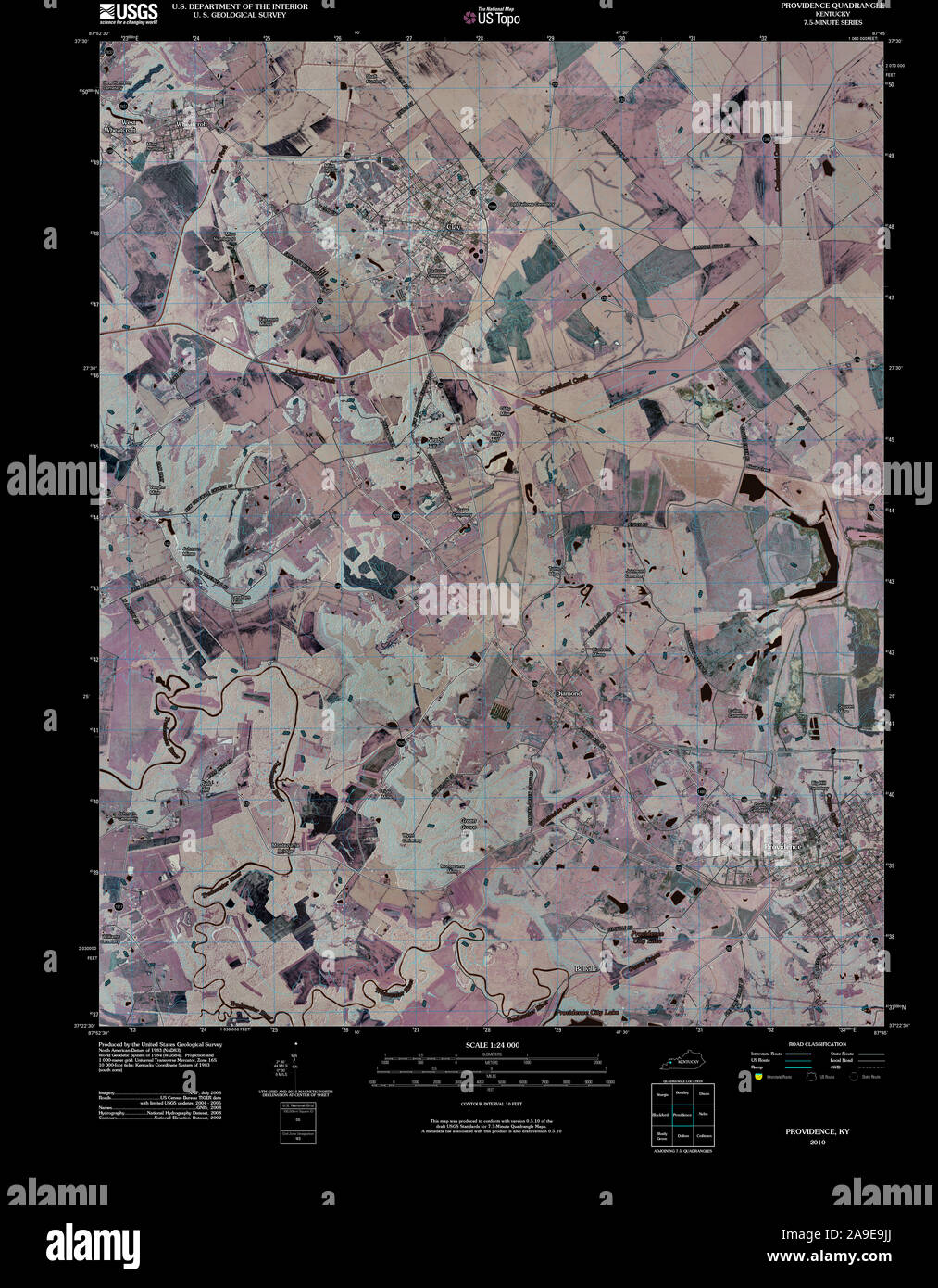 Providence kentucky map hi-res stock photography and images - Alamy