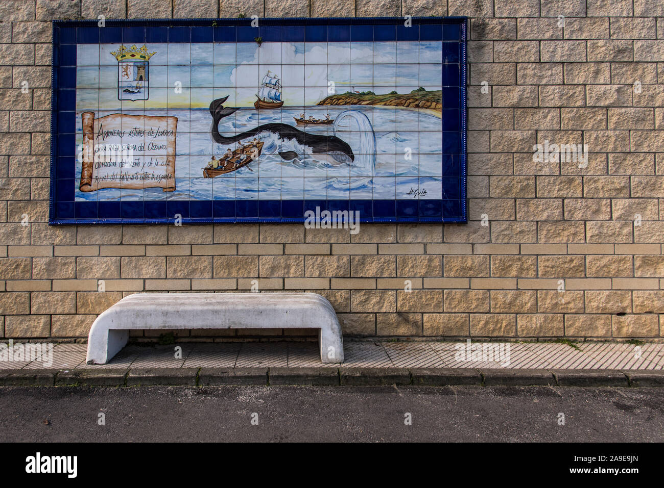 Mosaic in the Cofradía de Pescadores de Luarca, Costa Verde ...