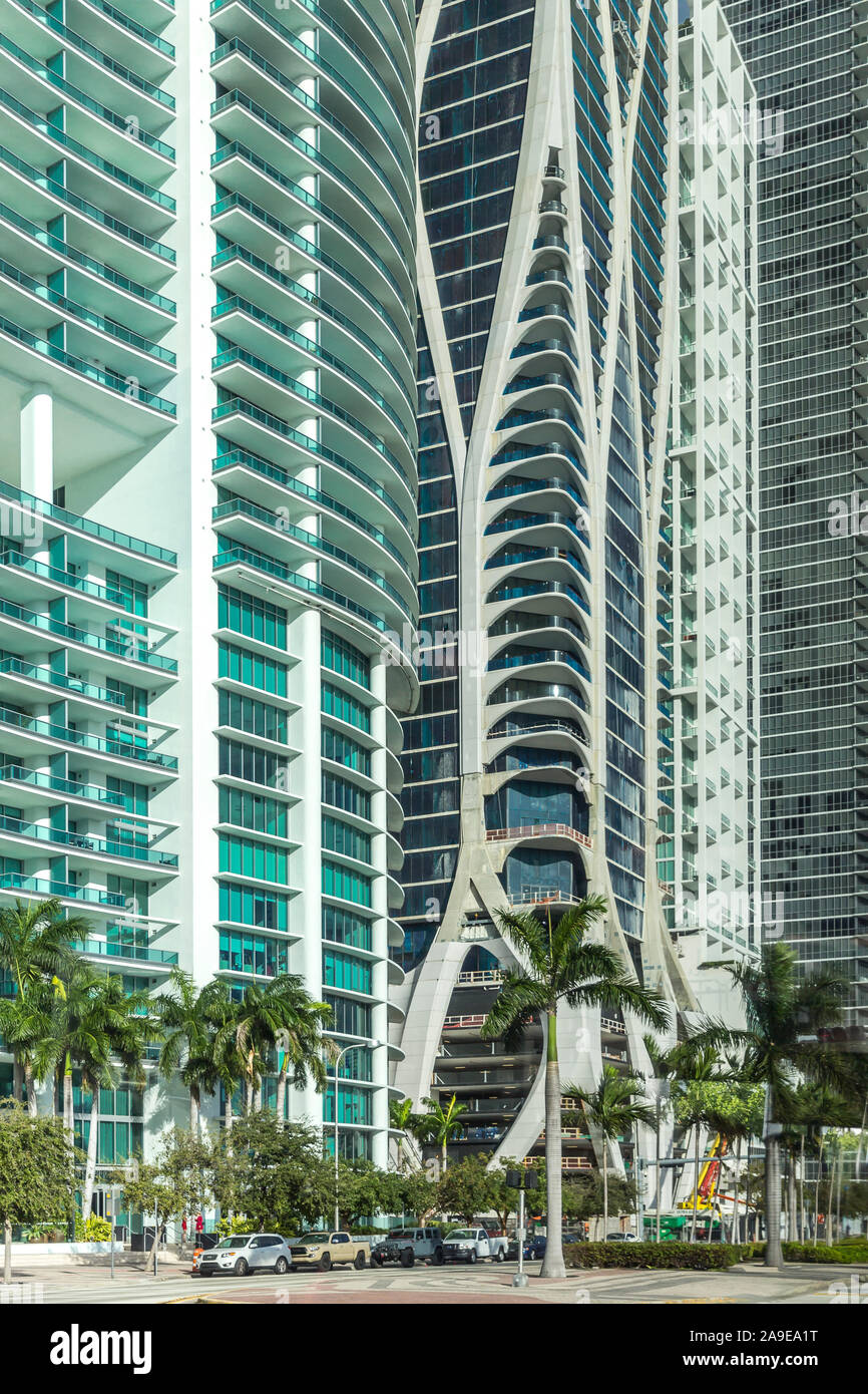 Skyline, centre of the city, Miami, Miami-Dade county, Florida, the USA ...